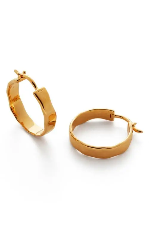 Monica Vinader Siren Muse Wave Small Hoop Earrings - Yellow Gold