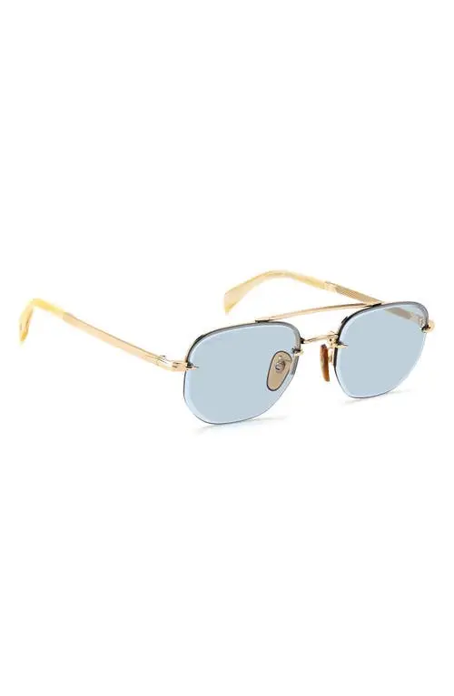 DB EYEWEAR BY DAVID BECKHAM 53mm Geometric Sunglasses - Gold Beige Horn