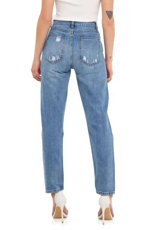 GREY LAB 90s Distressed Jeans - Medium Blue