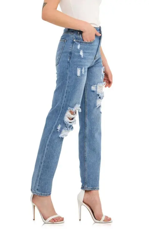 GREY LAB 90s Distressed Jeans - Medium Blue