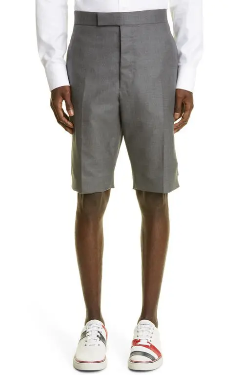 Thom Browne Back Strap Flat Front Wool Shorts