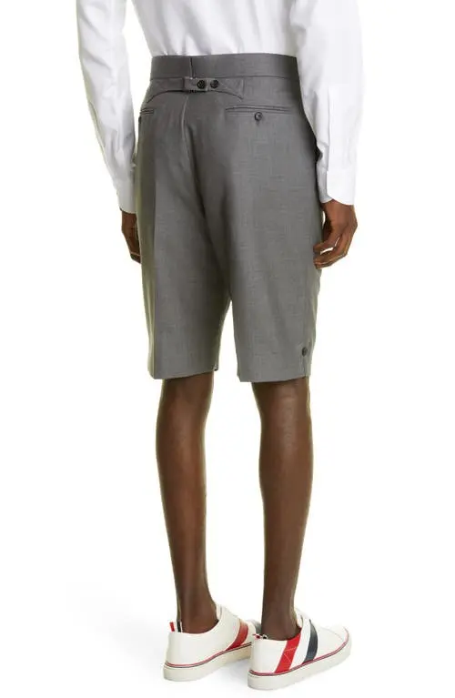 Thom Browne Back Strap Flat Front Wool Shorts