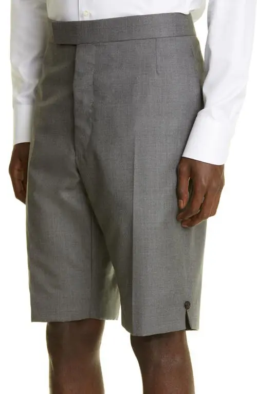 Thom Browne Back Strap Flat Front Wool Shorts