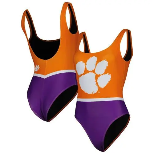 FOCO Clemson Tigers One-piece Bathing Suit - Orange