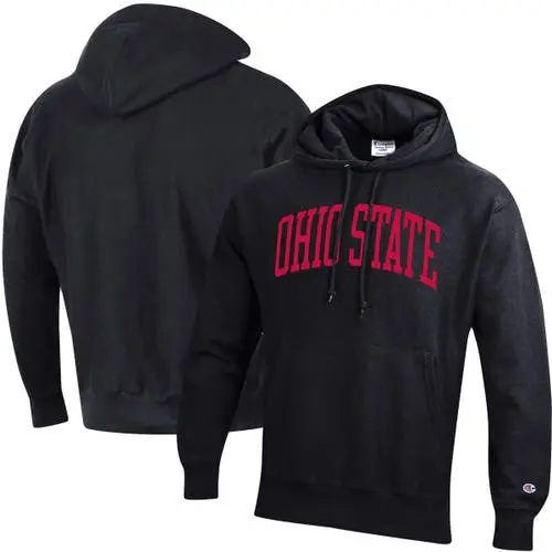 Champion Ohio State Buckeyes Team Arch Reverse Weave Pullover Hoodie - Black