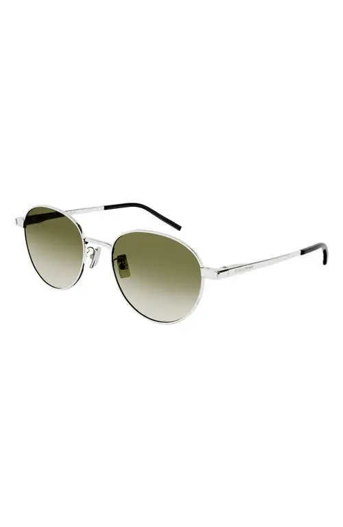 Saint Laurent 53mm Round Sunglasses - Silver 2 | Editorialist display picture 1