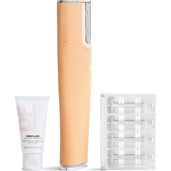 DERMAFLASH Luxe+ Anti-aging Sonic Dermaplaning + Removal Set - Peach Fuzz