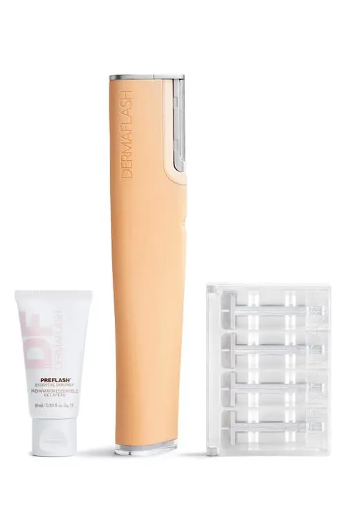 DERMAFLASH Luxe+ Anti-aging Sonic Dermaplaning + Removal Set - Peach Fuzz