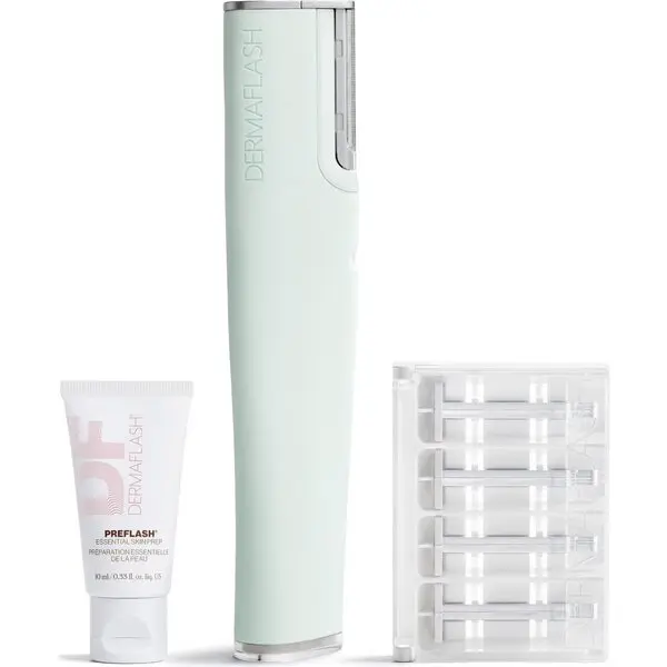 DERMAFLASH Luxe+ Anti-aging Sonic Dermaplaning + Removal Set - Seafoam