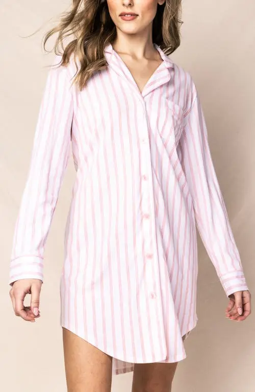PETITE PLUME Stripe Cotton Nightshirt - Pink