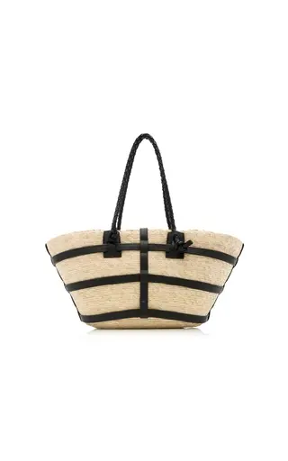 Altuzarra Watermill Small Leather-trimmed Raffia Tote Bag
