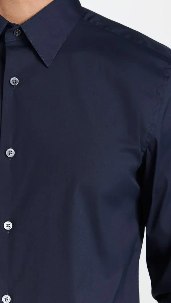 Theory Sylvain Good Cotton Shirt - Eclipse