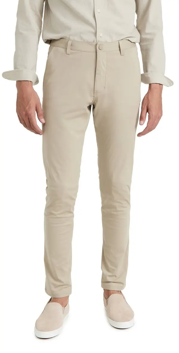 RHONE Slim Fit Commuter Trousers - Khaki