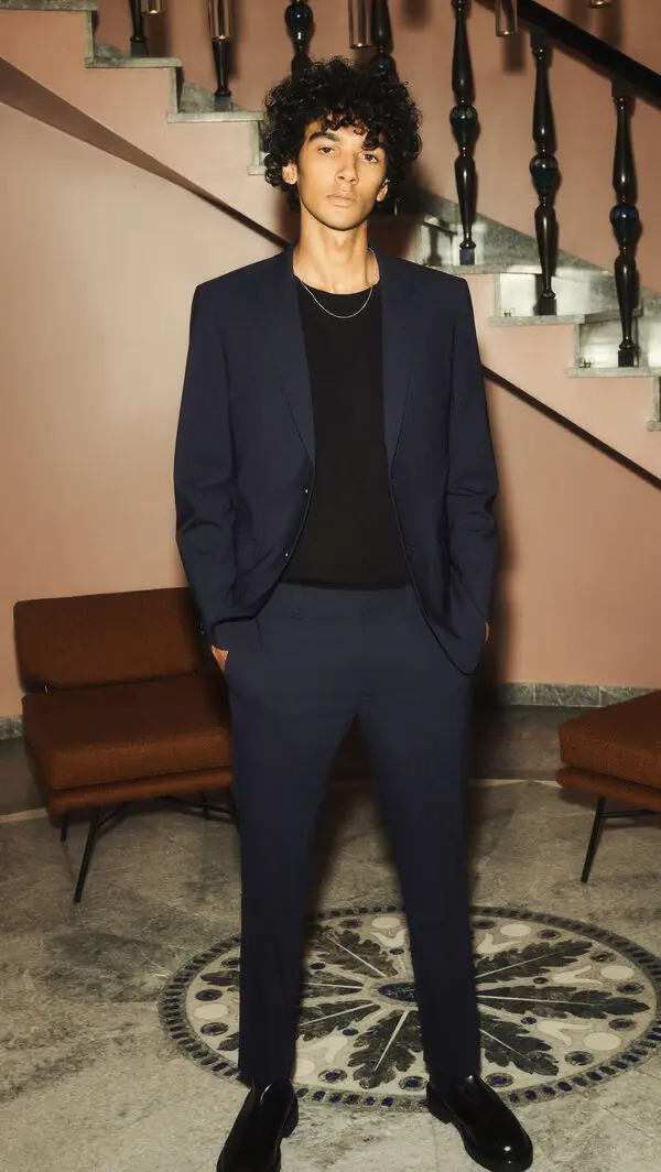 Theory Chambers Stretch Wool Blazer - Navy