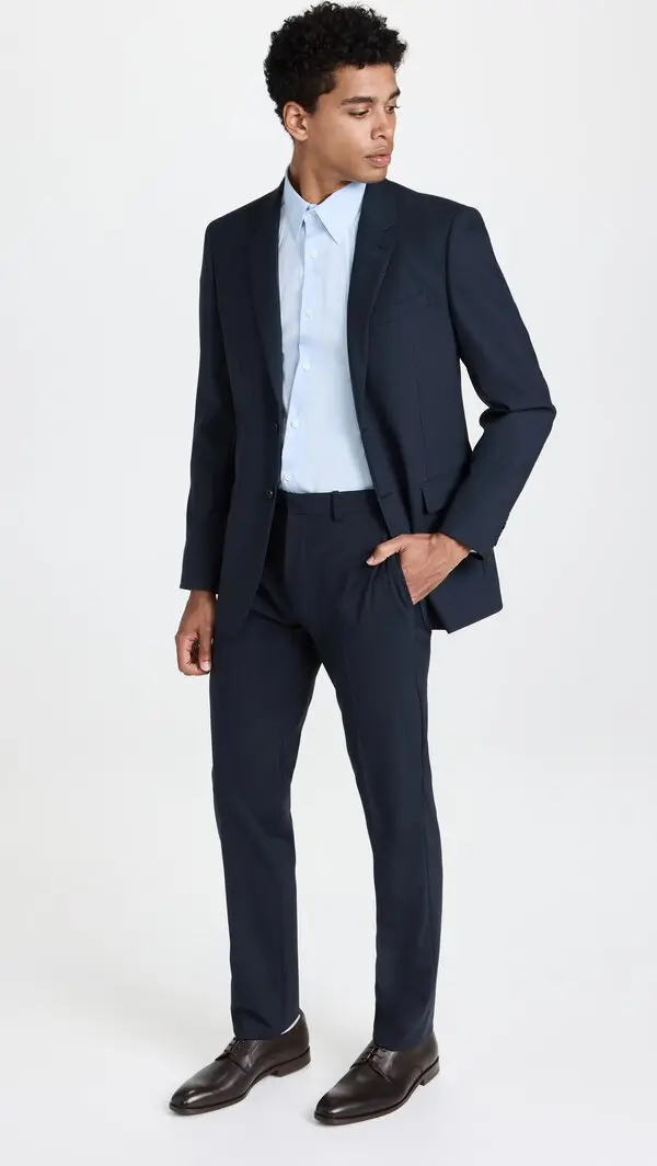 Theory Chambers Stretch Wool Blazer - Navy