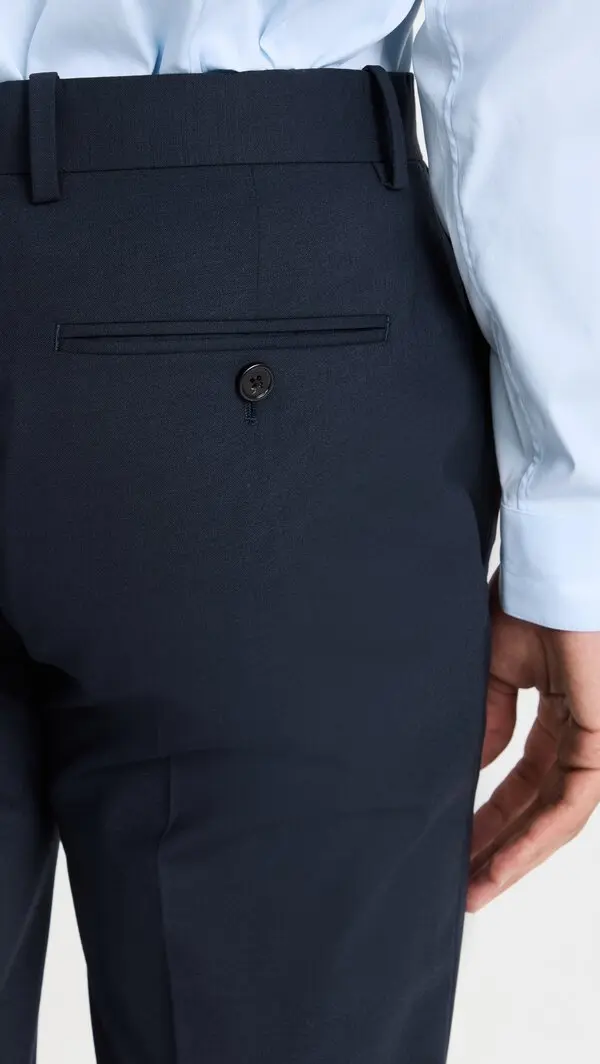 Theory Mayer Stretch Wool Pants - Navy