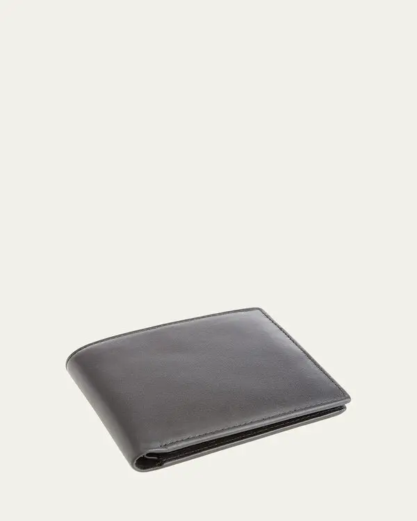 ROYCE NEW YORK Personalized Leather Rfid-blocking Trifold Wallet - Black