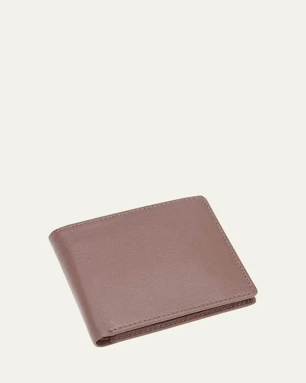 ROYCE NEW YORK Personalized Leather Rfid-blocking Trifold Wallet - Brown