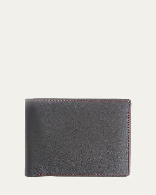 ROYCE NEW YORK Personalized Leather Rfid-blocking Trifold Wallet - Red