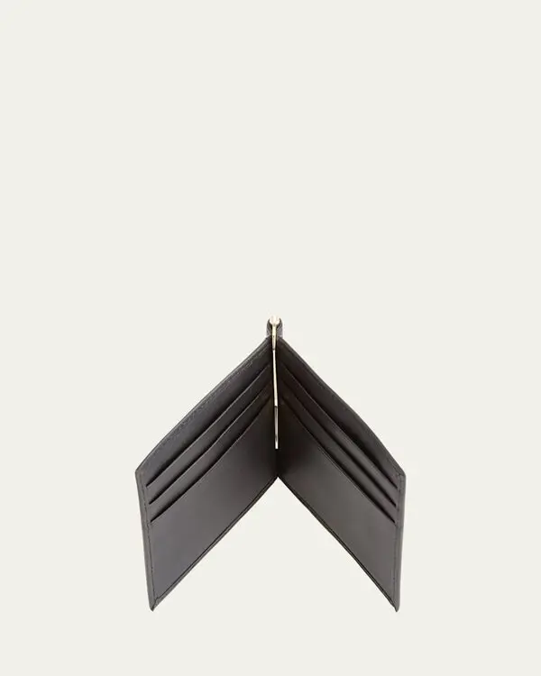ROYCE NEW YORK Personalized Rfid-blocking Leather Money Clip - Black