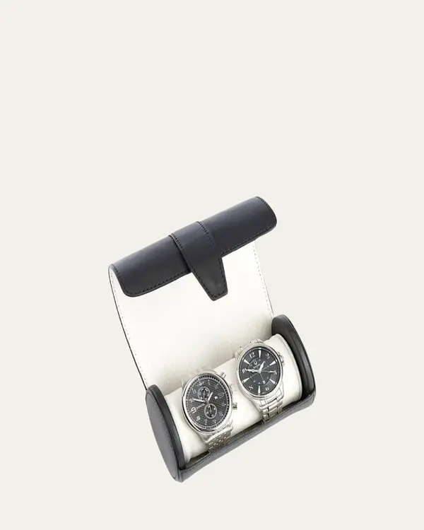 ROYCE NEW YORK Leather Double Watch Roll