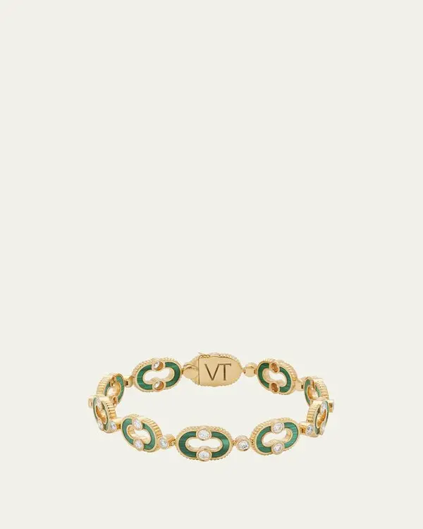 VILTIER Magnetic Enchaine Malachite Bracelet - Gold
