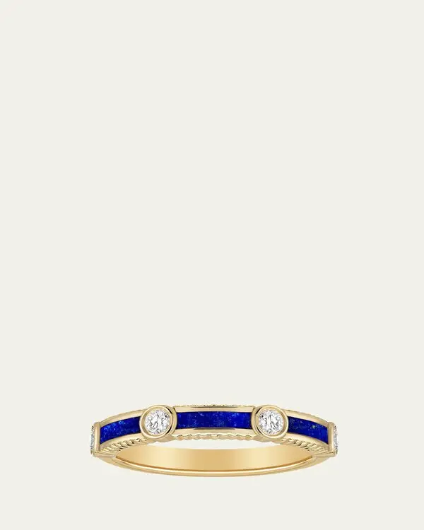 VILTIER Rayon Ring In Lapis Lazuli, Yellow And Diamonds