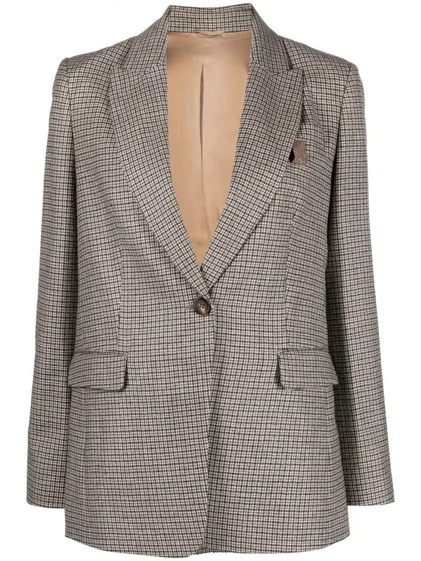Brunello Cucinelli Prince Of Wales Single-breasted Blazer