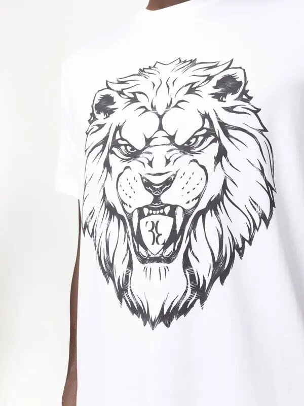 BILLIONAIRE Lion-print Short-sleeved T-shirt - White