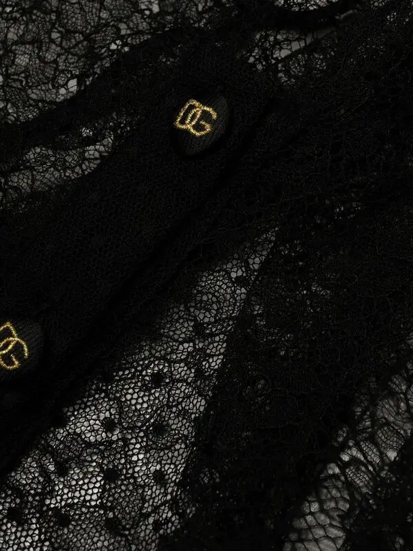 Dolce & Gabbana Plunging Sheer Lace Bodysuit