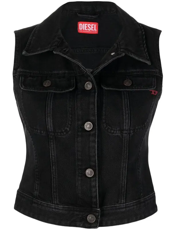 DIESEL® Fitted Denim Jacket - Black