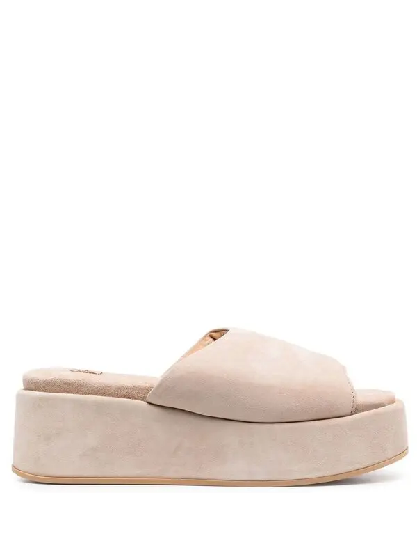 Moma Suede Platform Sandals - Neutrals