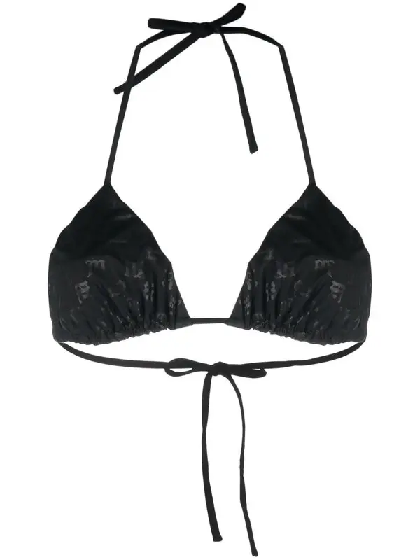 MISBHV Monogram Halterneck Bikini Top - Black