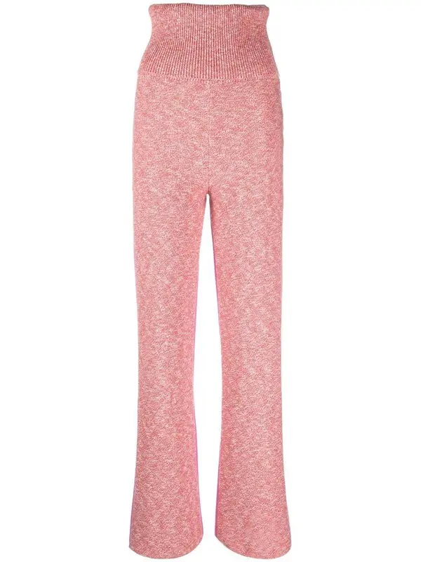 Off-White Diag-stripe Knit Trousers - Pink