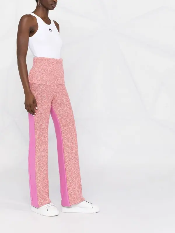 Off-White Diag-stripe Knit Trousers - Pink