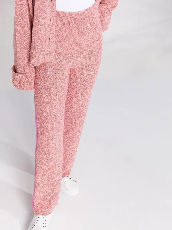 Off-White Diag-stripe Knit Trousers - Pink