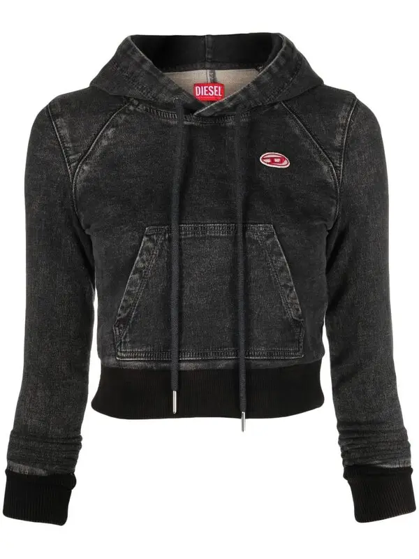 DIESEL® D-angy Logo-patch Hoodie - Black