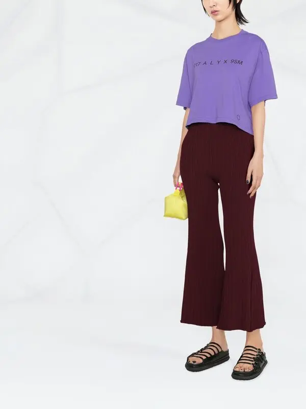 1017 Alyx 9sm Logo-print Cropped T-shirt - Purple