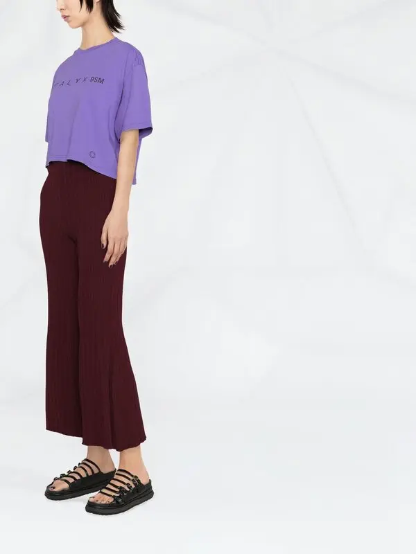 1017 Alyx 9sm Logo-print Cropped T-shirt - Purple