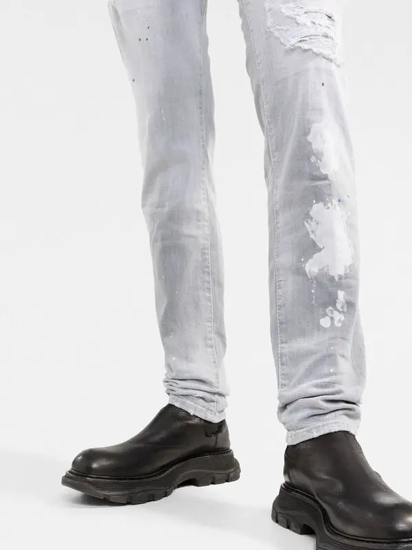 Dsquared2 Cotton Distressed Paint Splatter Jeans