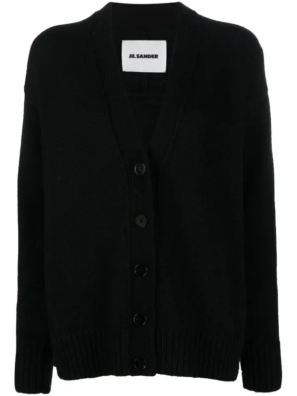 JIL SANDER V-neck Button-fastening Cardigan - Black