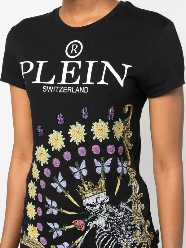 Philipp Plein Skeleton Print T-shirt - Black