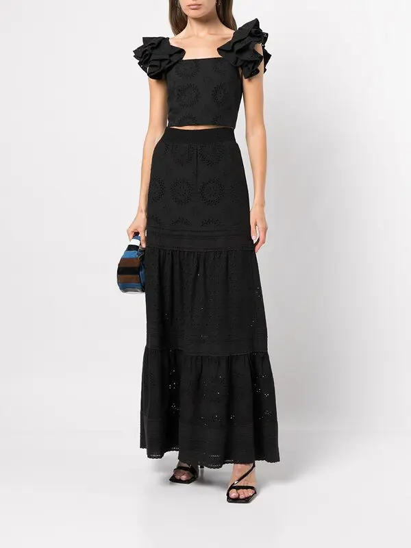 Alice + Olivia Reise Tiered Maxi Skirt