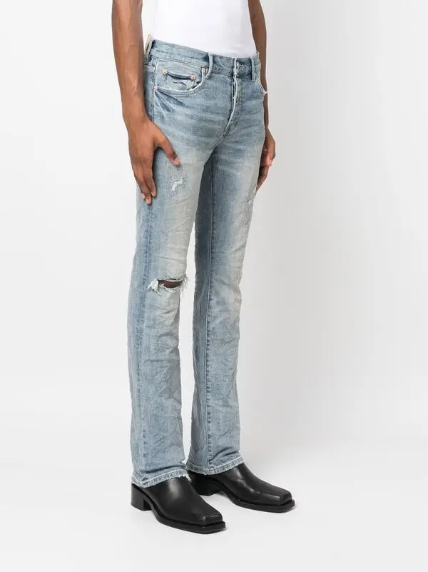 PURPLE BRAND Ripped Bootcut Jeans