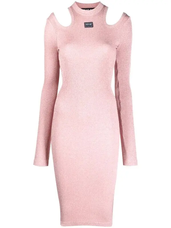 Versace Cut-out Knitted Dress - Pink
