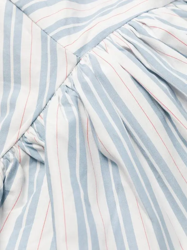 GANNI Striped Wrap Midi Dress