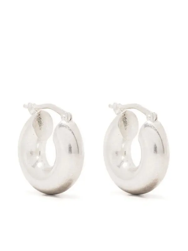 JIL SANDER Sterling Sculptural Hoop Earrings - Silver