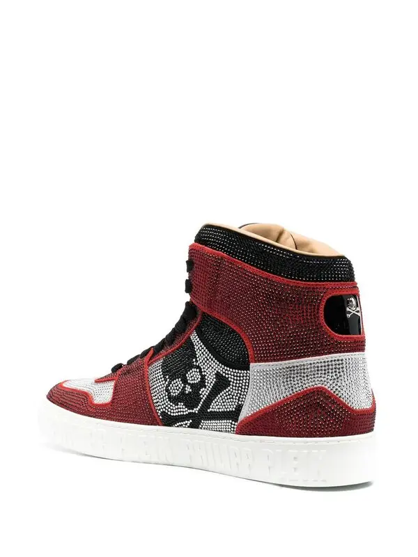 Philipp Plein Notorious Crystal-embellished High-top Sneakers - Black