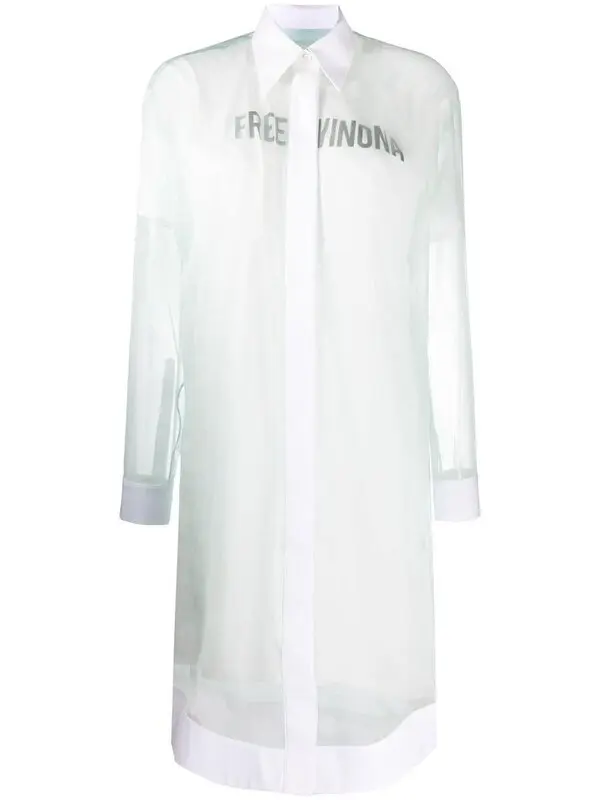 Off-White Free Winona-print Shirt Dress - Blue