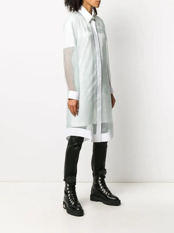 Off-White Free Winona-print Shirt Dress - Blue